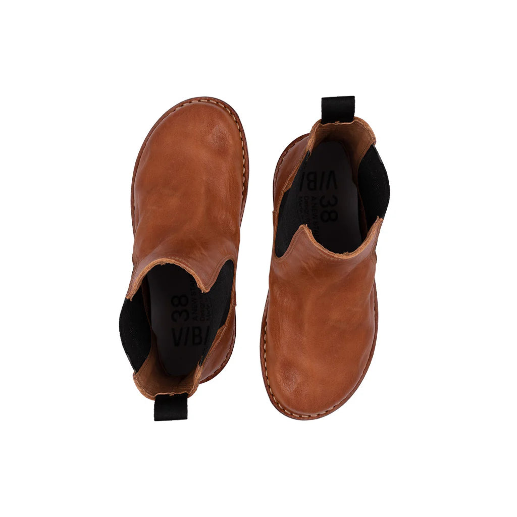 HELSINKI LEATHER COGNAC BROWN - Vibae Leður Chelsea Boots – EKOhúsið